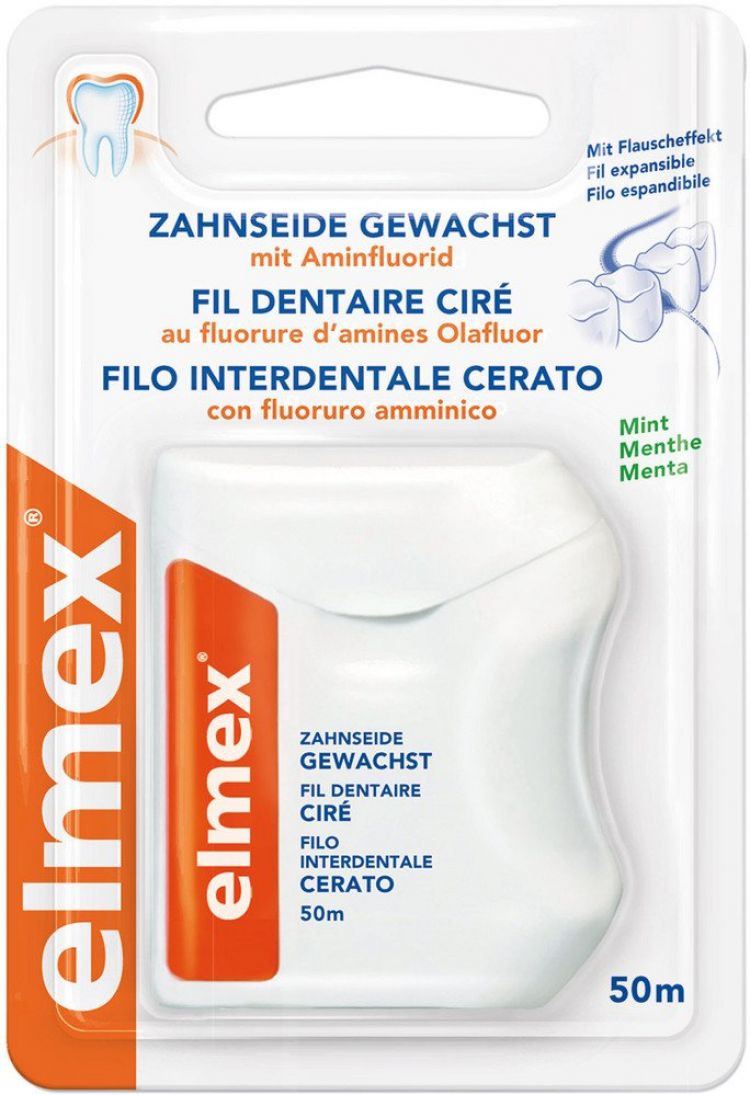 ELMEX Filo Interdentale Cerato con Fluoruro Amminico - 50m