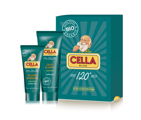 CELLA Confezione Crema da Barba Bio, Balsamo Dopobarba Bio